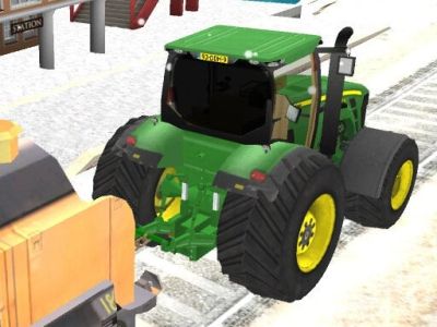 Chained Tractor Towing Train - Play Online Games Free